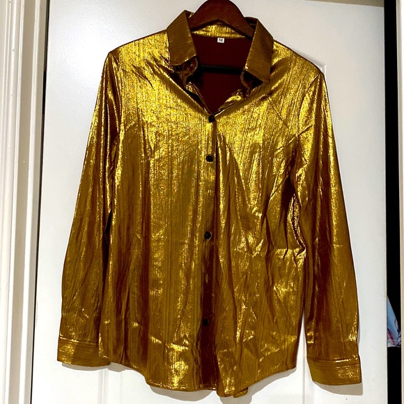 SHEIN | Tops | Shein Gold Blouae | Poshmark